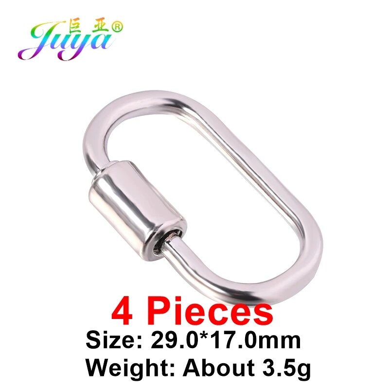 Карабины Juya White Gold, 4 шт. 29.0*17 мм