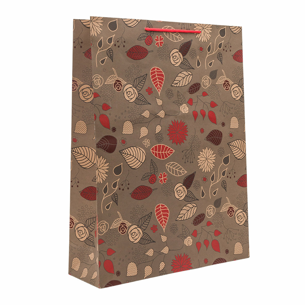 Пакет подарочный крафтовый Айрис 'Цветочный узор', 38*12*50 см, 170 г/м2, 12 шт