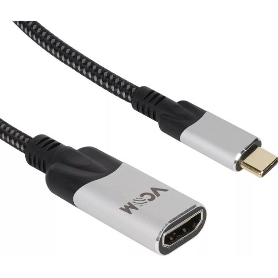 Адаптер USB Vcom 3.1 Type-Cm --> HDMI A(f) 4K@60Hz, 0.15m , Alum