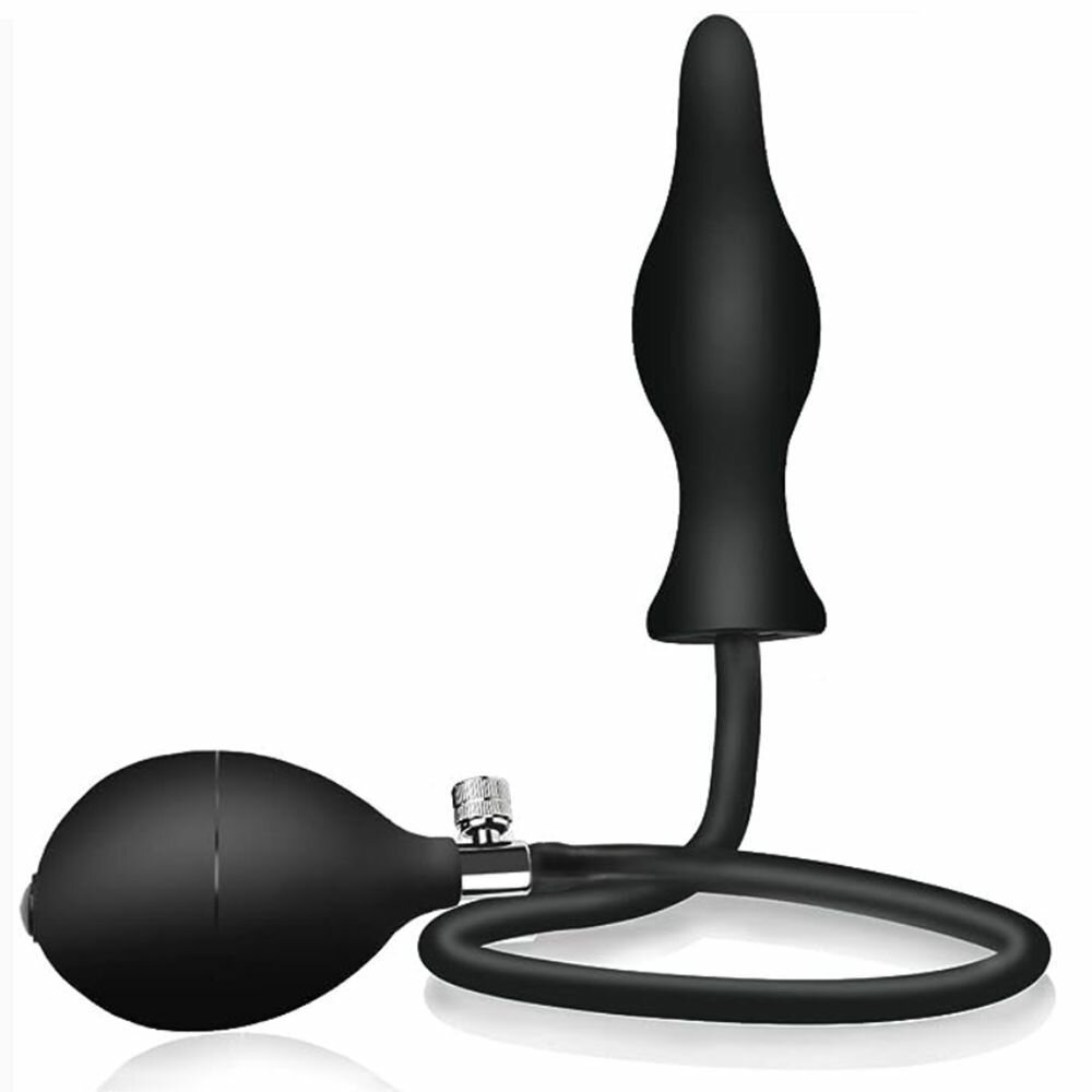 Секс-игрушка Силиконовая надувная анальная пробка с помпой БДСМ-стимулирующая секс-игрушка для мужчин и женщин Черный, 59 см, диаметр 5-10 см, 1 шт.-01