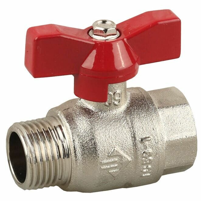 Кран шаровой полнопроходной "мама-папа" 1", ручка "бабочка", ЗУБР