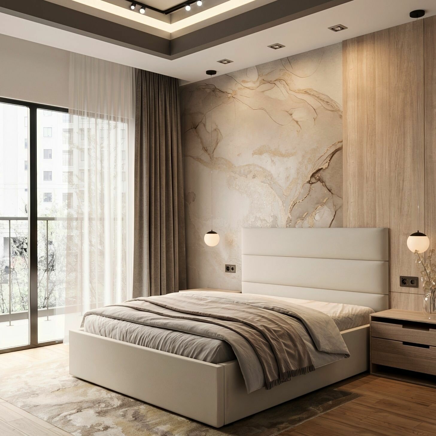 Кровать 180х200 двуспальная с ортопедическим основанием, белая