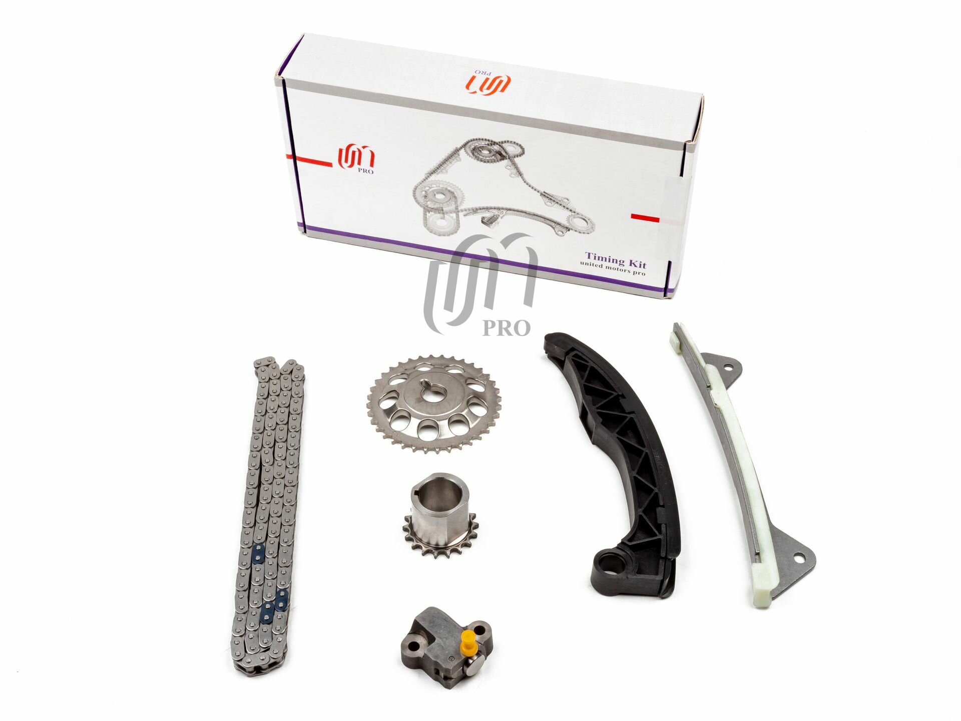 Комплект цепи ГРМ Toyota 1KR-FE (цепь Z 124+натяжитель+башмак+успокоитель+2 звездочки Z 18/36) (13506-0Q010) UM