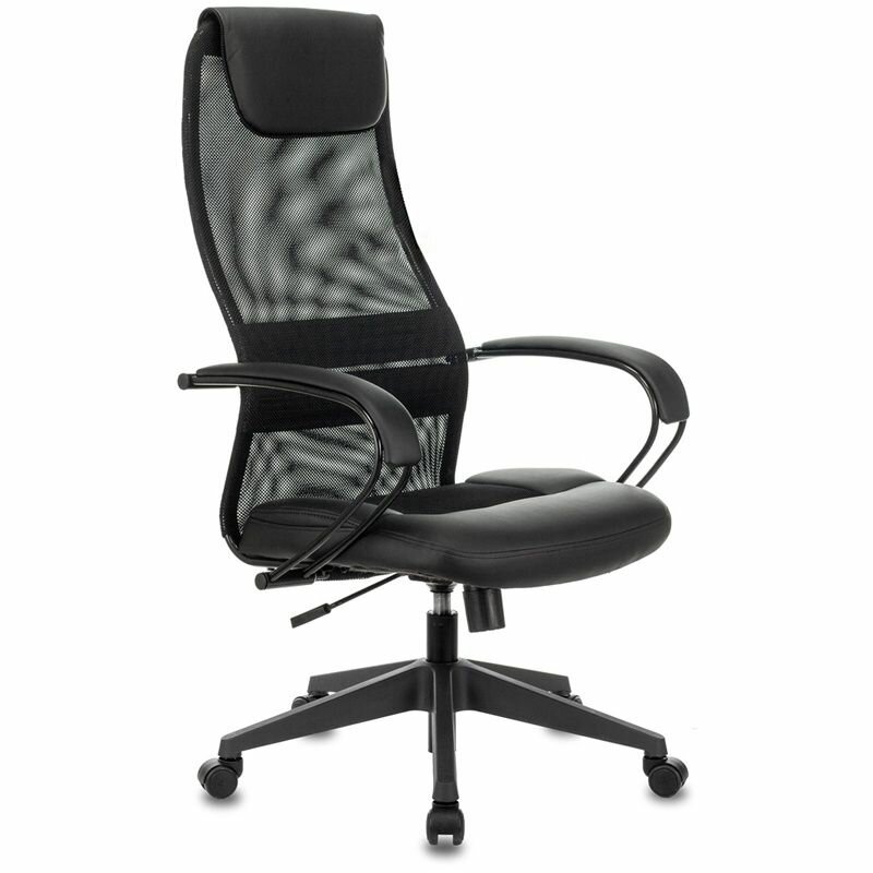 Кресло руководителя Бюрократ CH-608/BLACK, PL, спинка сетка черный, сиденье черный (1141494)