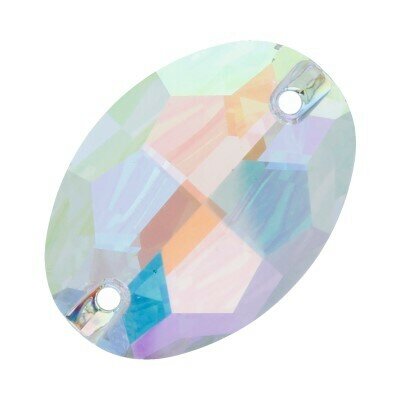 Стразы PRECIOSA Crystal AB, 24х17 мм, стекло, 12 шт, в пакете, перламутр (438-62-301)