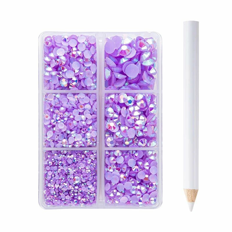QIAO Стразы из смолы 4500 шт. Сиреневый, J-light purple AB