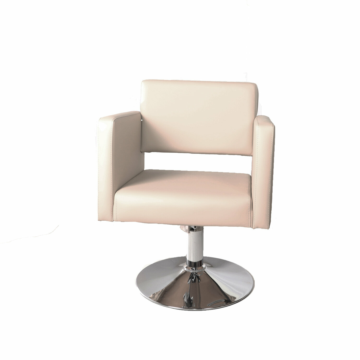 Парикмахерское кресло "Кубик II", бежевый цвет, основание - диск