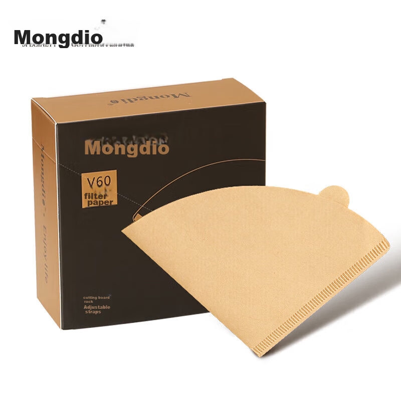 Mongdio Coffee Filter Paper, V60 Drip-Style Pour-Over Coffee Filter Paper, Type 02, 100 Pieces, for 2-4 Servings