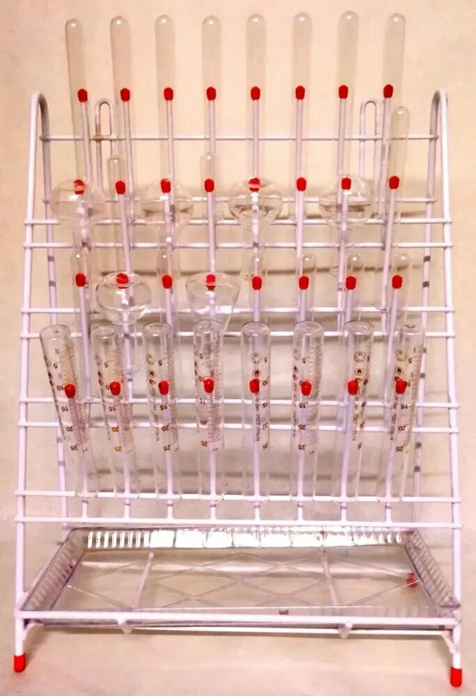 Сушилка Лабораторная на 32 гнезда M&M, Лабораторная посуда, Белый, Металл, ABS пластик, Белый,121773112339