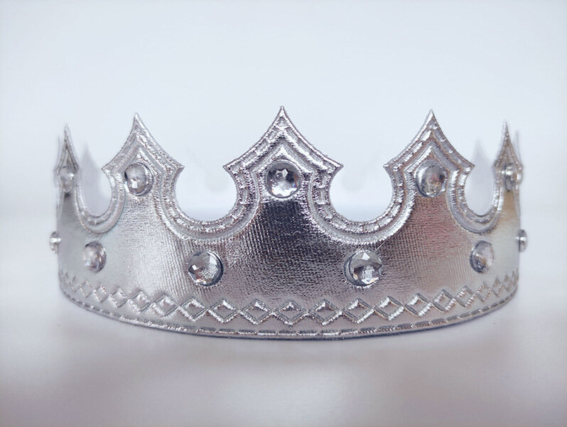 Шляпа "Корона", серебристая, для детей и взрослых