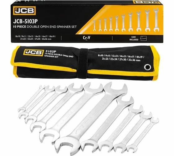 Набор ключей рожковых 10 предметов JCB