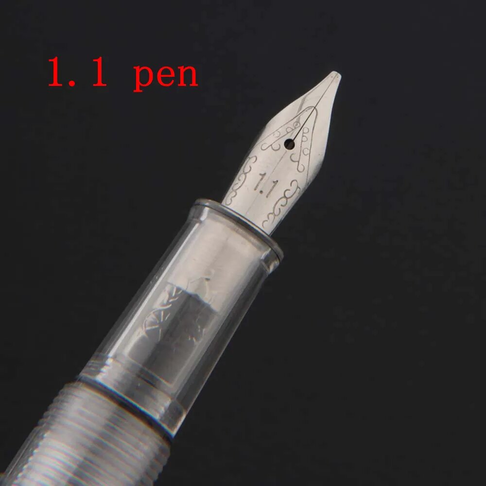 Перьевая ручка 992, прозрачная, белая, в готическом стиле, с плоским наконечником