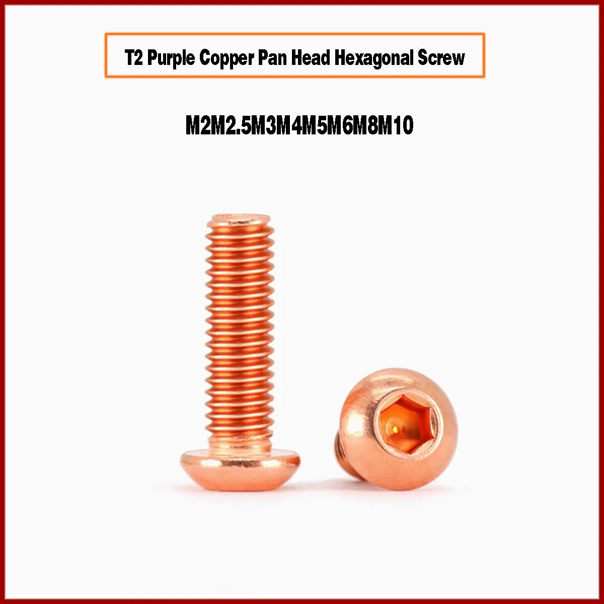 Медные винты с шестигранной головкой M2-M10 5pcs M3x30