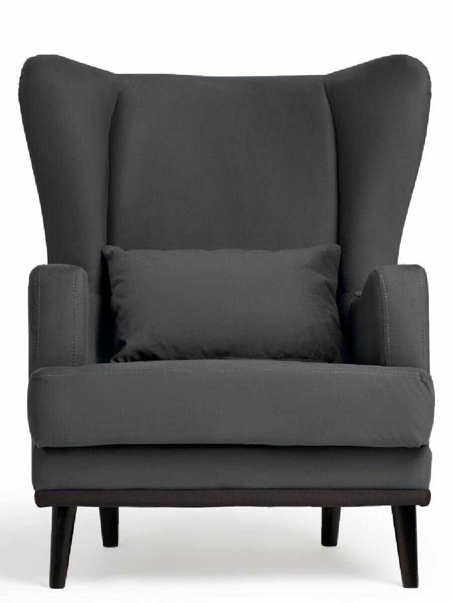 Кресло Оскар мягкое для отдыха дома, на ножках, велюр Zaragray, 75х85х90 (ШхГлхВ)