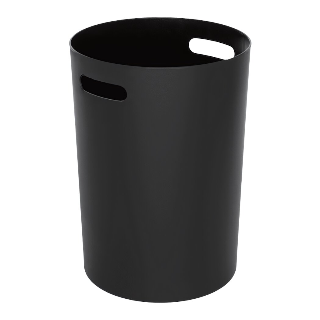 Корзина для мусора 12л антрацит компактная пластикова, ручки, матовая поверхность