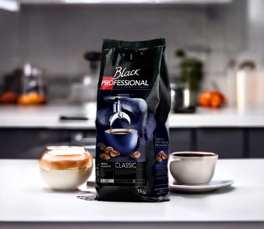 Кофе в зёрнах Black Professional Classic 1 кг, 100% арабика, средняя обжарка