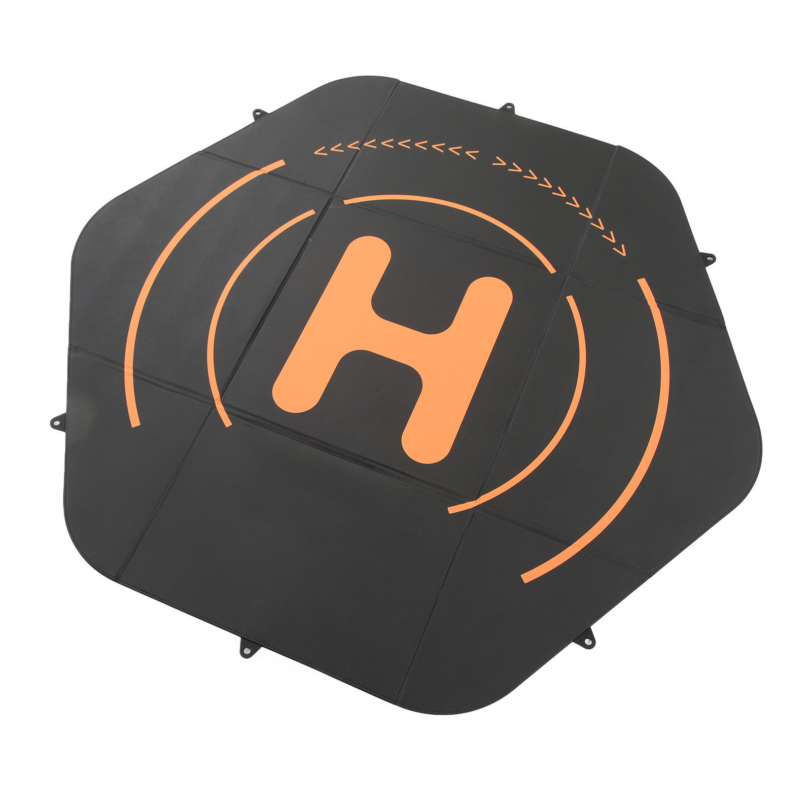 Поле для посадки дрона 110см Черный Летный коврик Хекс Двусторонний Складной Портативный Водо- и Устойчивый к износу Силиконовый Крепежный Летный коврик для Inspire 3