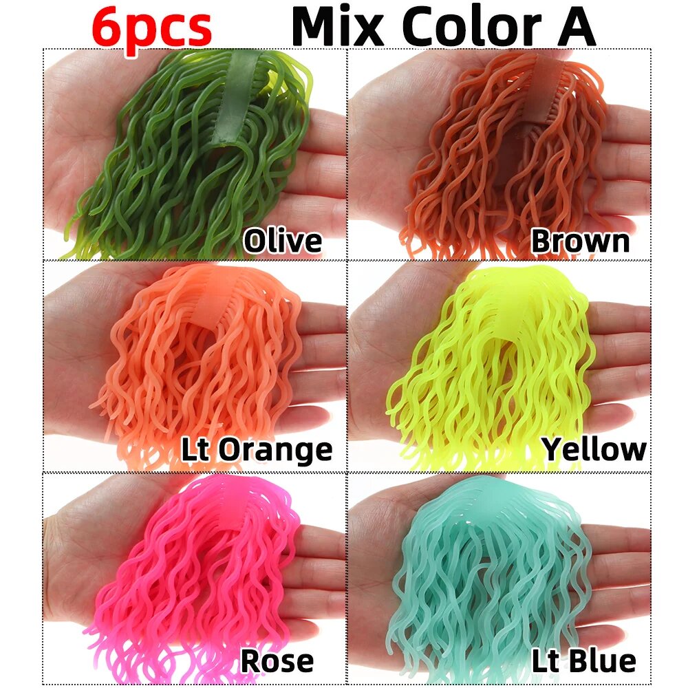 Wifreo Силиконовые черви для рыбалки 6 шт. 6pcs Mix Color A