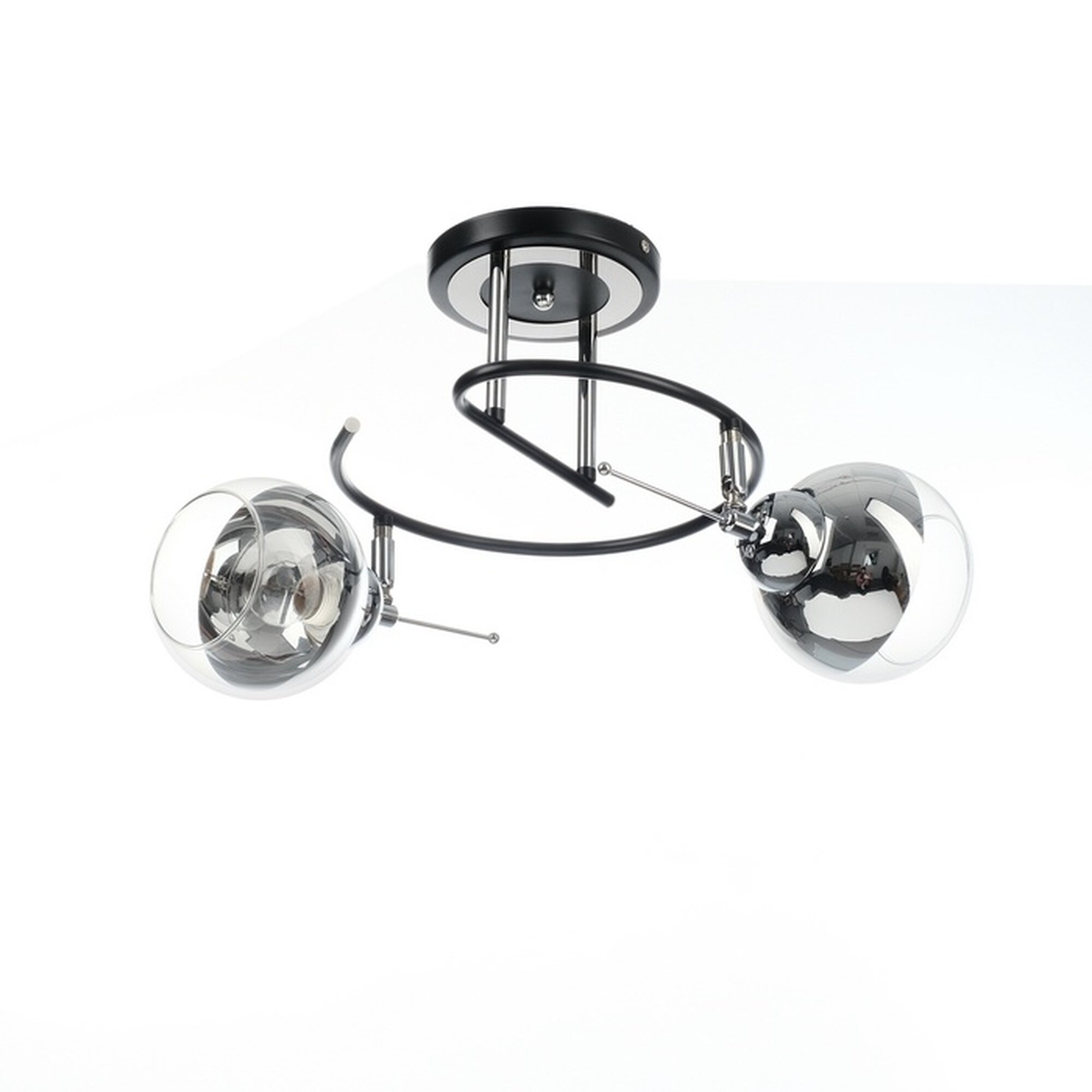 Люстра BayerLux "Редо", E27, 40 Вт, 2 лампы, хром/черная, 45x30x28 см