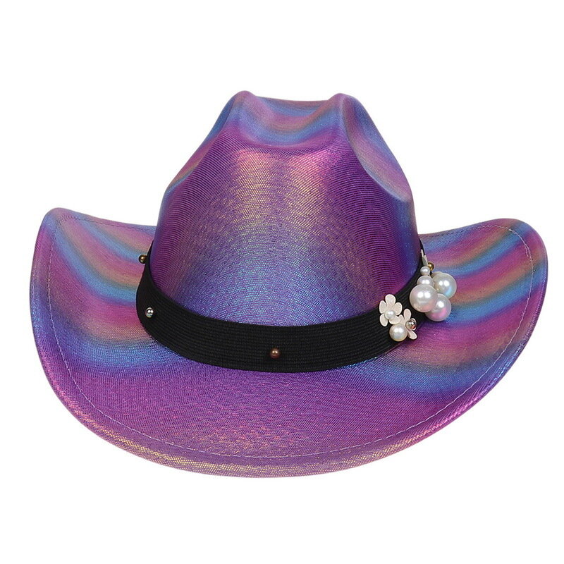 Шляпа "Ковбойская", шелковая, фиолетовая, размер M