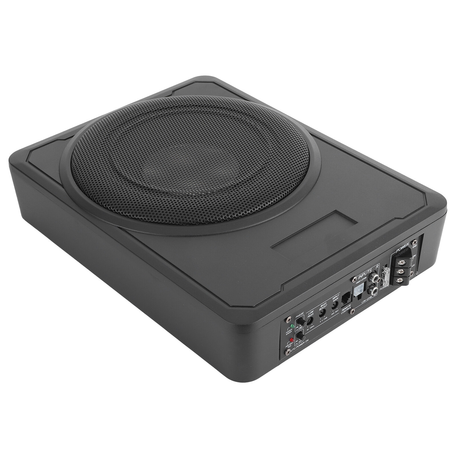 Автомобильный сабвуфер, тонкий усилитель басов, корпус, динамик под сиденьем, аудиоустройство 10 дюймов, 12 В, 800 Вт