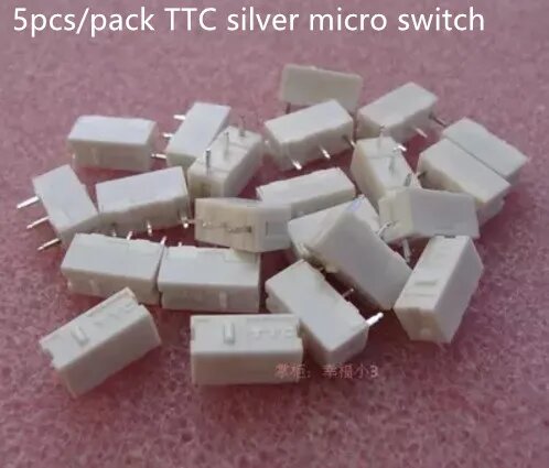 TTC золотые/серебряные микропереключатели для кнопок мыши 5pcs silver