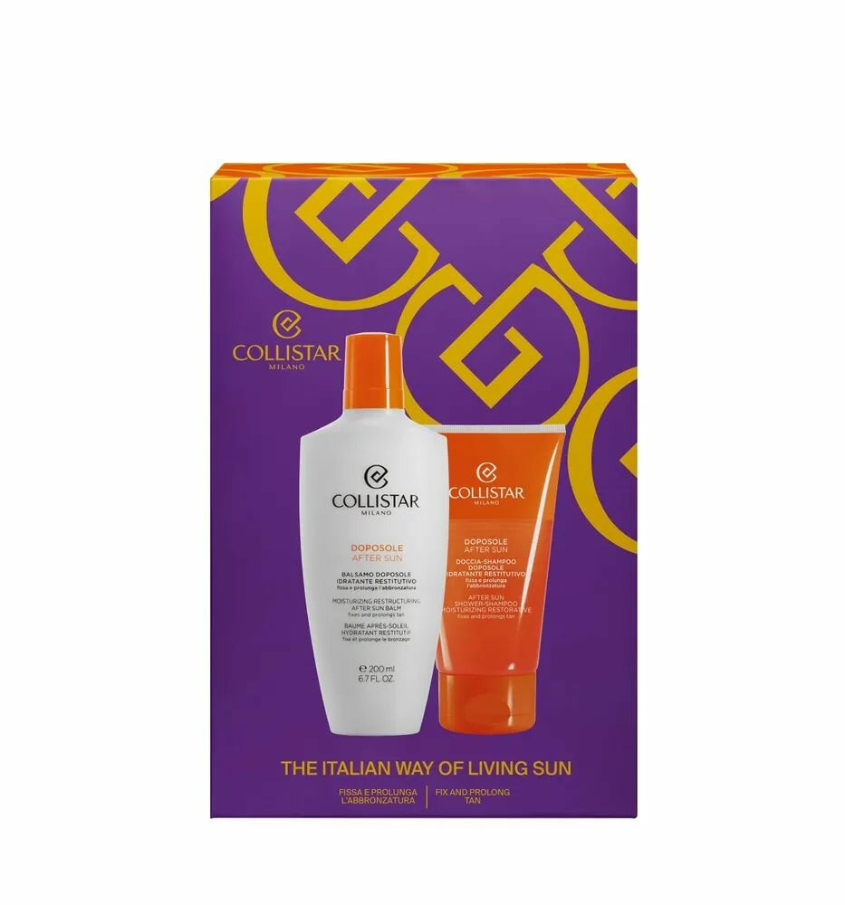 Collistar - Набор 2025 After Sun Balsam Увлажняющий восстанавливающий бальзам после загара 200 мл + After-Sun Shower Shampoo 150 ml