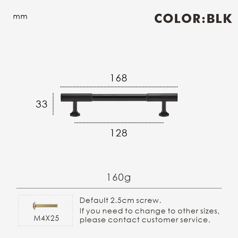 Nurlin ручки для шкафов из латуни CH010-BLK-128168