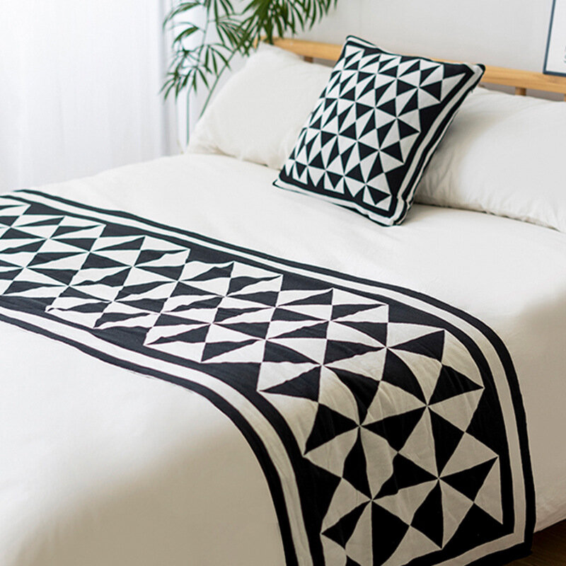 Простое вязаное одеяло из красной ромбовидной сетки, 130*180 см