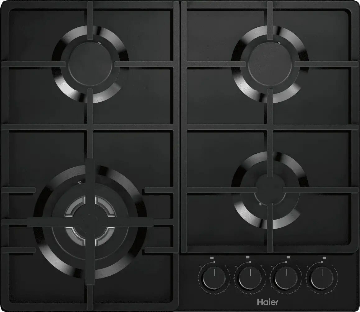 Варочная панель Haier HHQ-G64CTPB, 4 конфорки, WOK, закаленное стекло