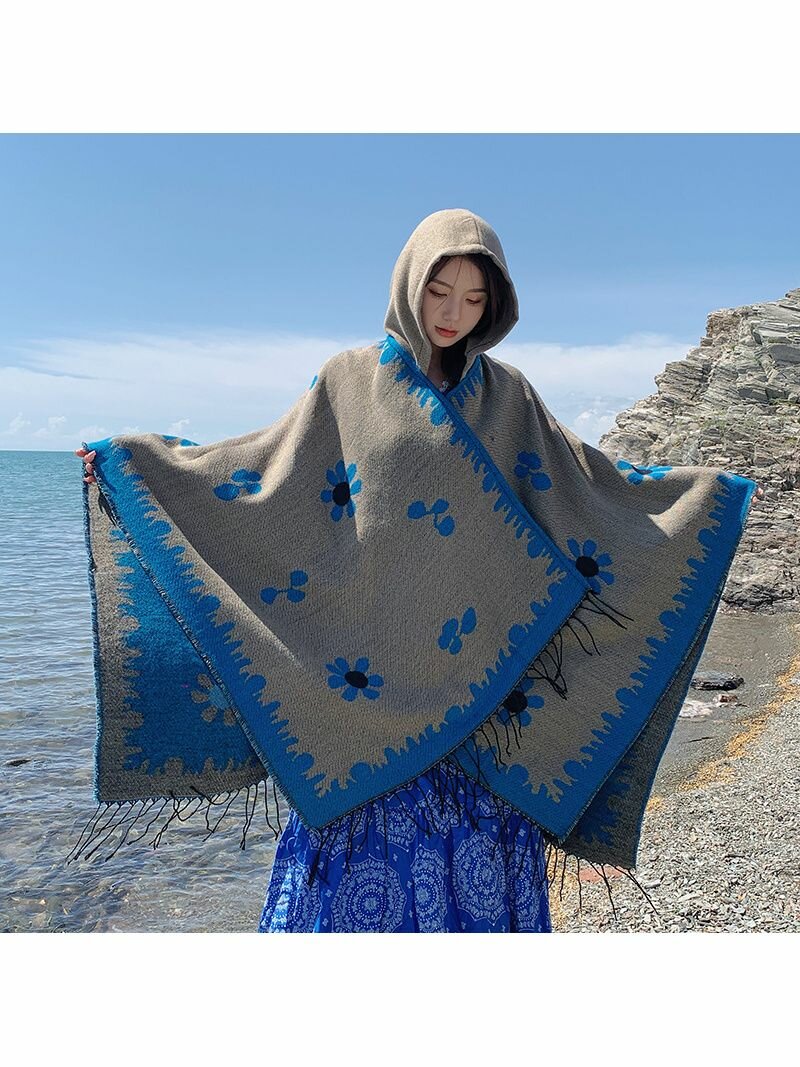 Плед-пончо 150 130 темный хаки Плед-пончо