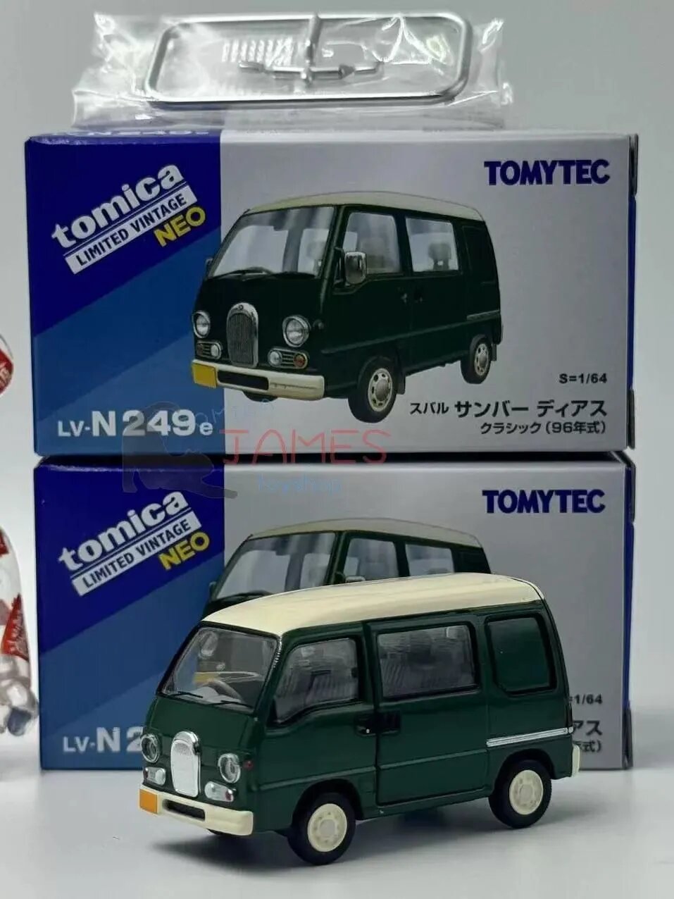 Машинка Tomytec Tomica TLV 1/64 LV-N249e Subaru Sambar van, Green 1996 202505 Die-cast Alloy Car Model Collection Toy Gift