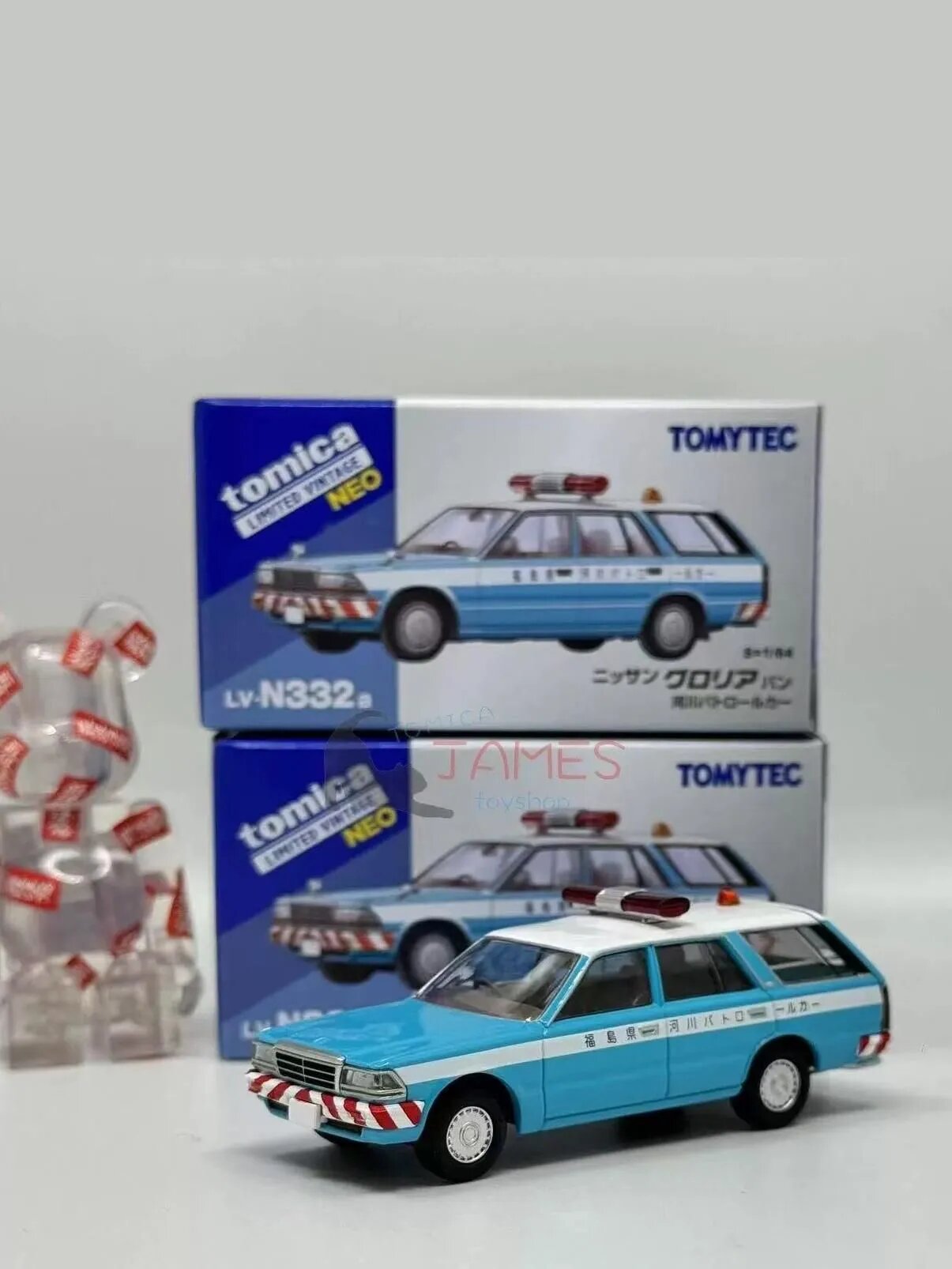 Машинка Tomytec Tomica TLV 1/64 LV-N332a Nissan Gloria Van Fukushima River Patrol car 202412 Die-cast Alloy Car Model Collection Toy Gift