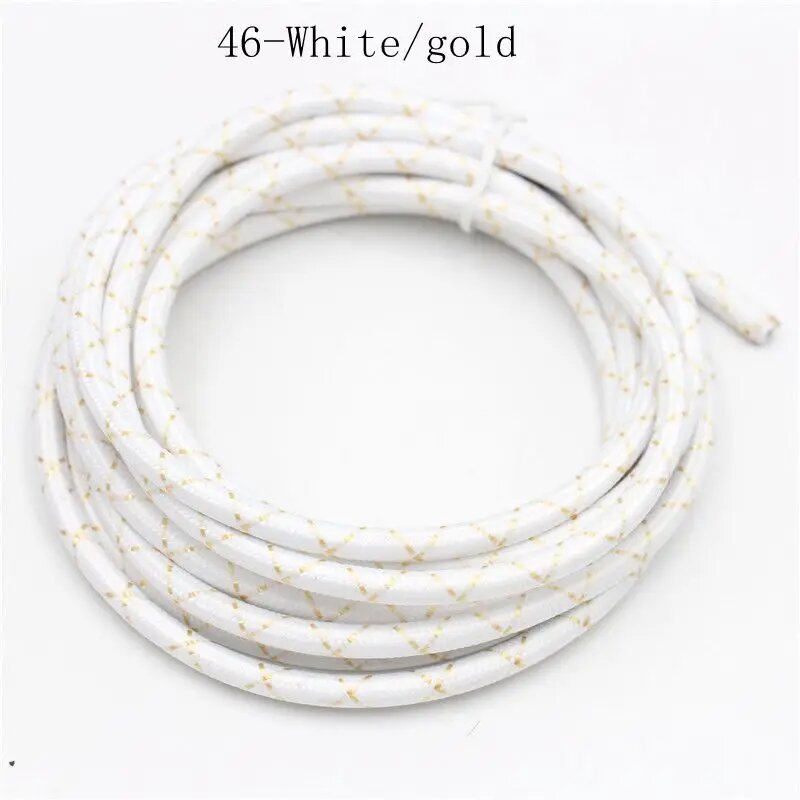 Электрический провод VDE 2-жильный 0,75 мм2 тканевый 46 white gold, 5м