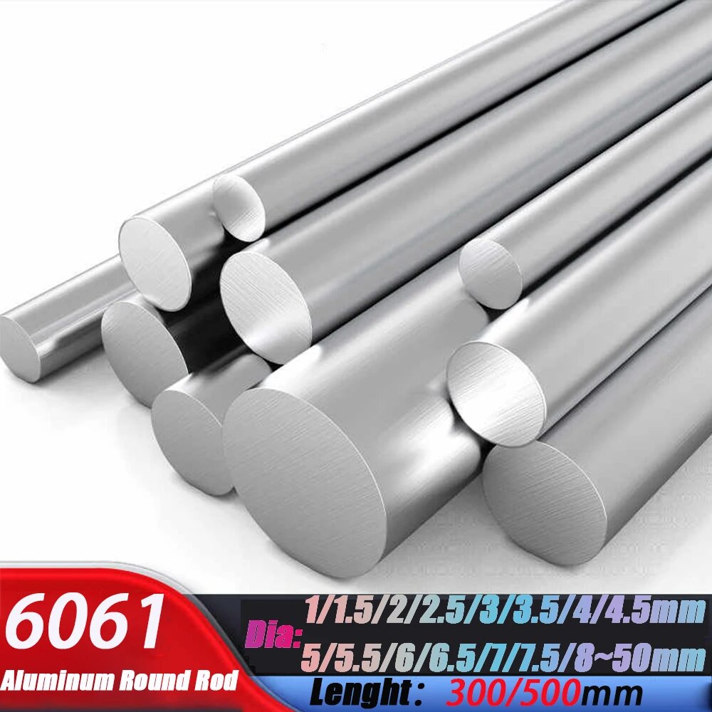Алюминиевые стержни 6061 1-50 мм 7mmx500mm-3Pcs