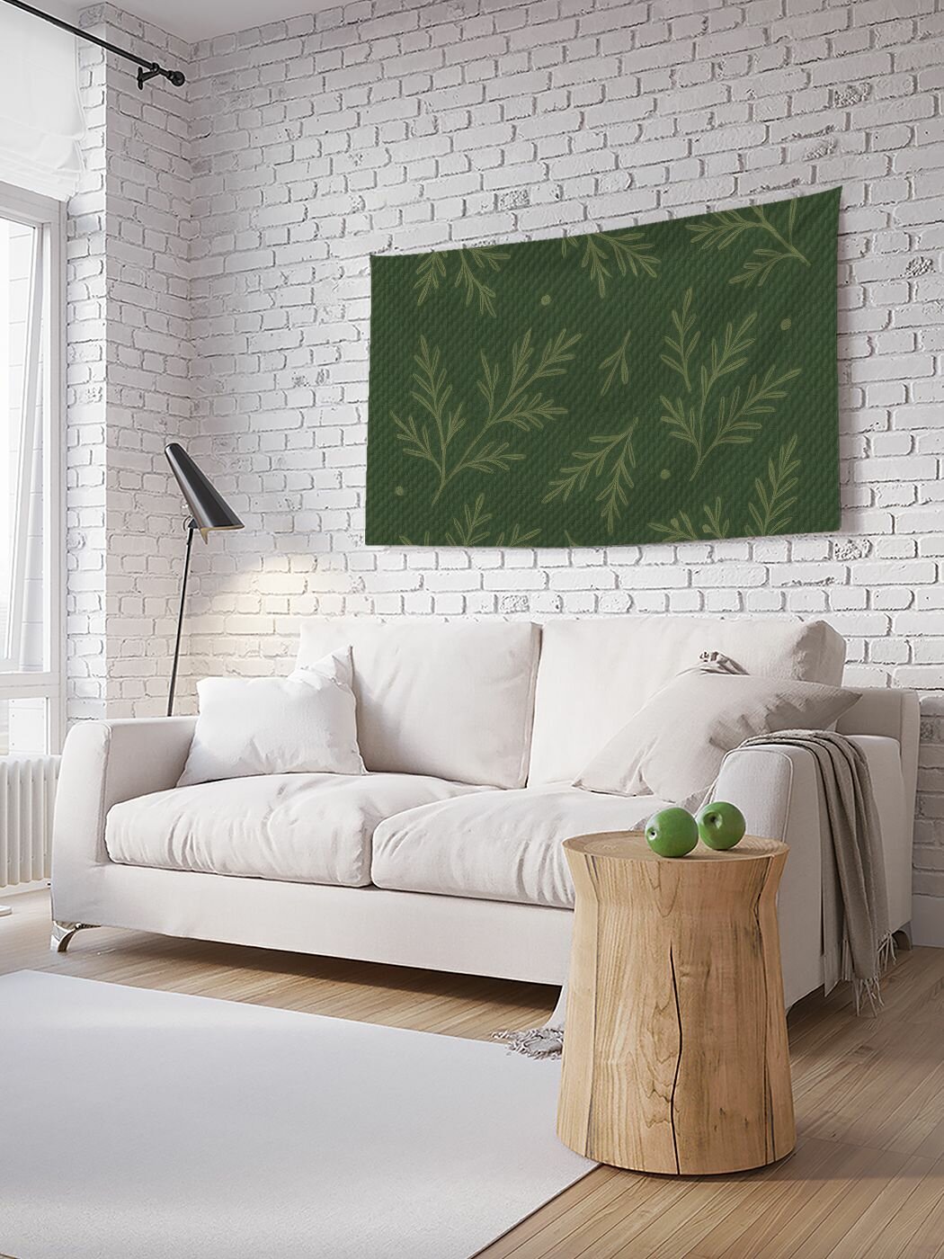 Фотопанно на стену тканевый горизонтальный "Веточные обои", 150х200 см, JoyArty, серия Новый год