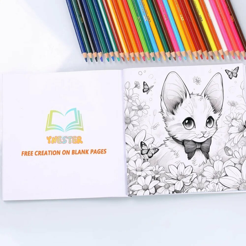 Книжка-раскраска Животное, Альбом для рисования Животное, высокое качество Книга каракулей20 см*20 см, подходит для раскрашивания как взрослыми, так и детьми