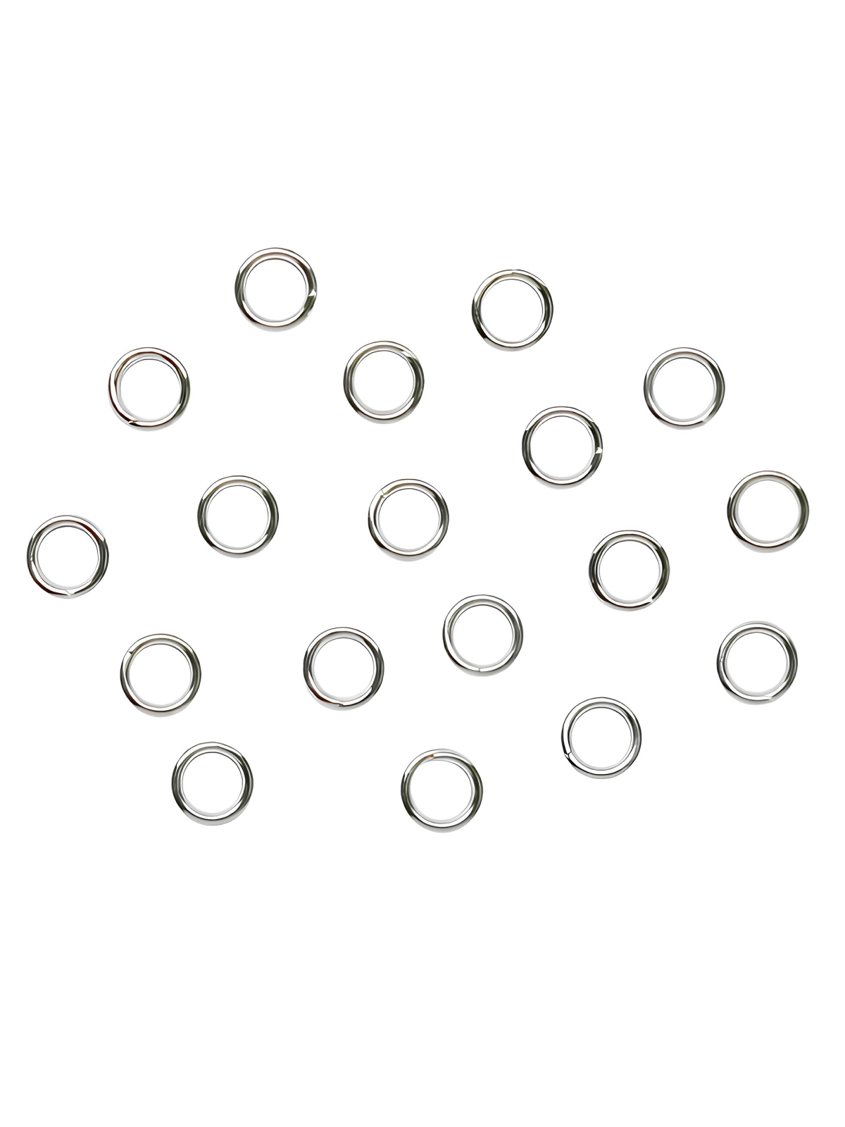 Колечки для бижутерии 5 мм, 18 шт, двойные, Айрис (серебристый)