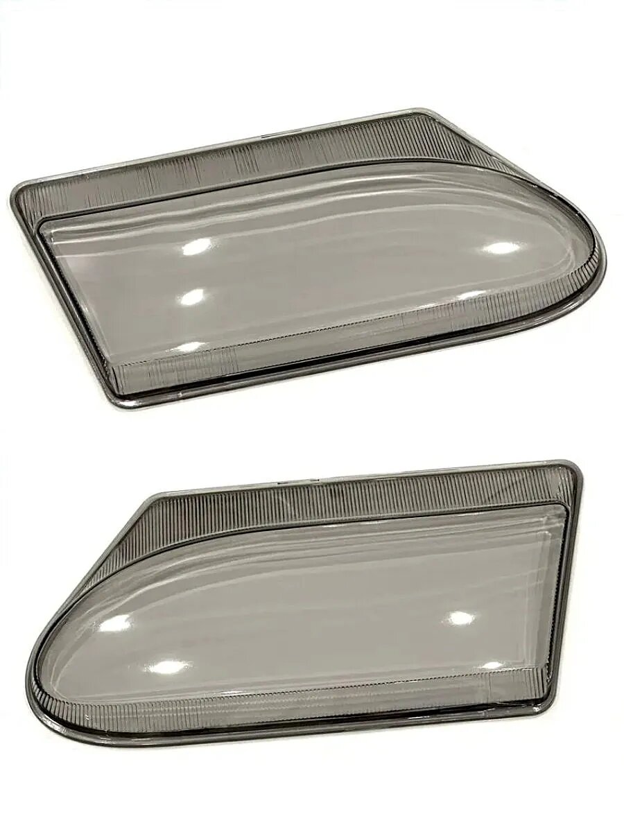 Стекла для фар 2114/2113/2115, черный цвет, гладкие, комплект, пластик