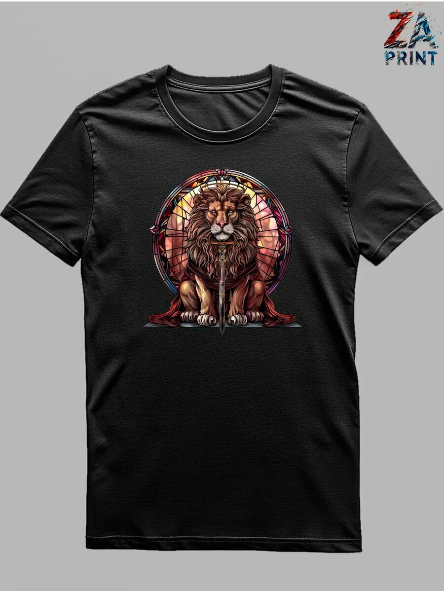 Футболка мозайка лев