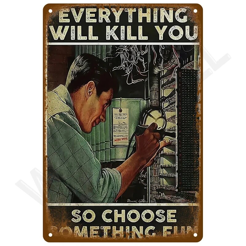 Ретро настенная художественная роспись Открытый дом Ванная комната Украшения для дома Декор Винтажные металлические вывески Тарелки Оловянная вывеска Плакаты Человек Пещера Бар