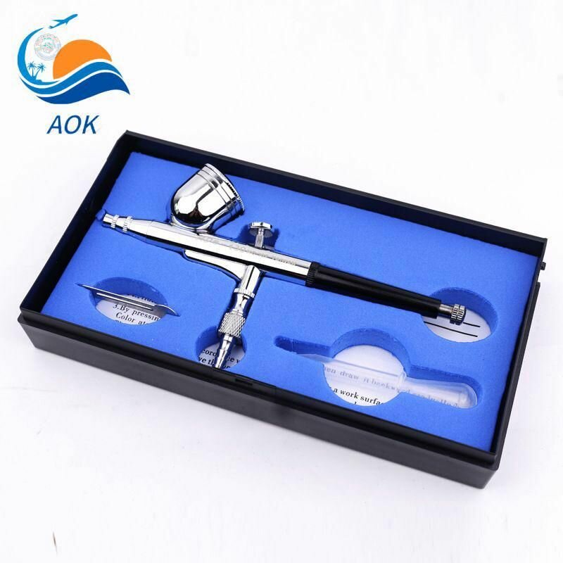 Мини краскопульт пневматический 0,5 мм, гравитационная подача, двойное действие, для нейл-арта, боди-арта, моделизма и кондитерских работ