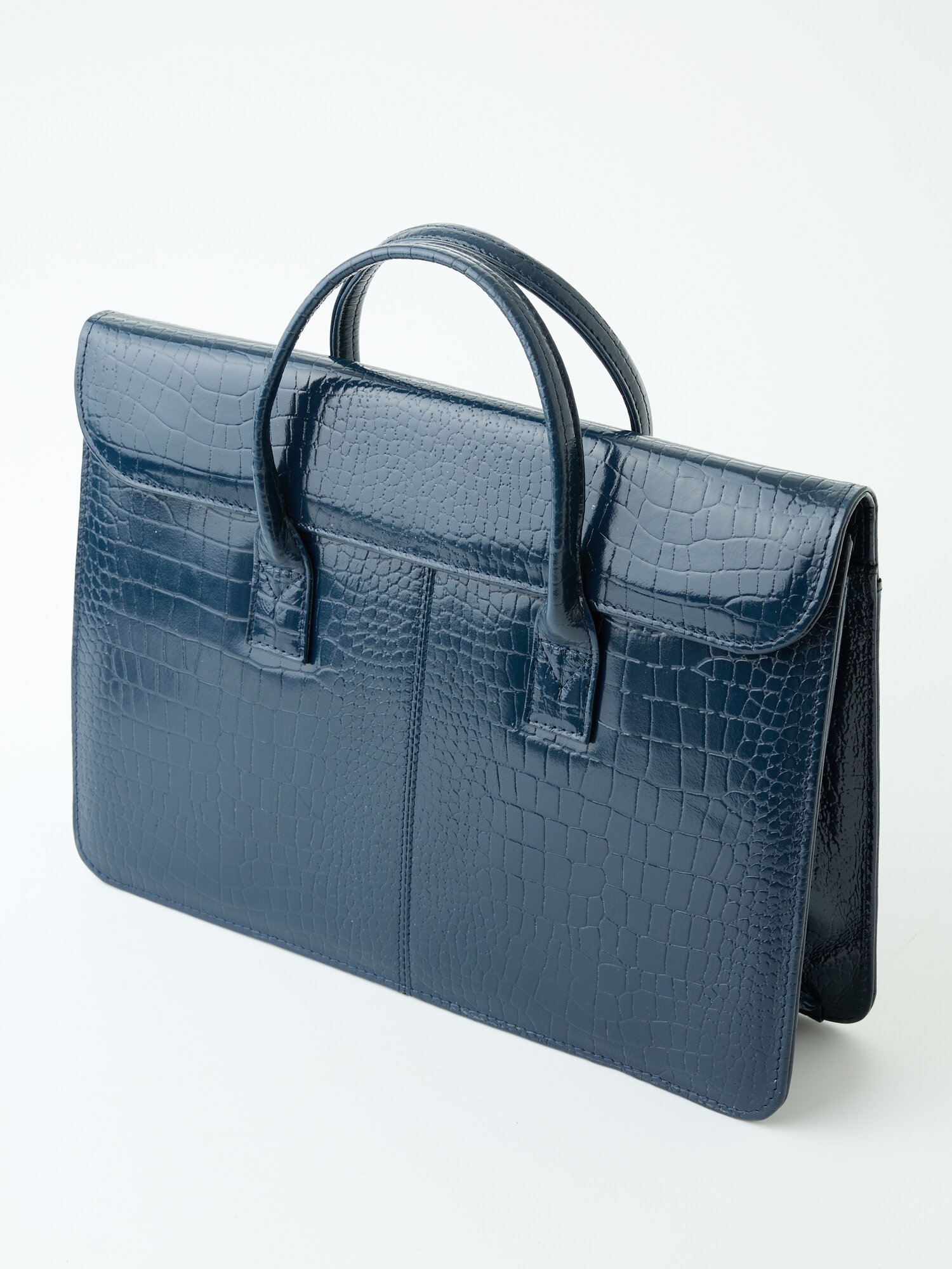Кожаная сумка деловая папка для документов портфель А4 унисекс темно-синий Franchesco Mariscotti 8-095 океан кайман