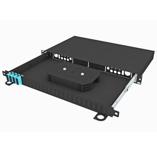 Кросс оптический Toplan стоечный выдвижной 19", 8 SC/UPC адаптеров, многомодовый ОМ3, 1U, черный, укомплектованный