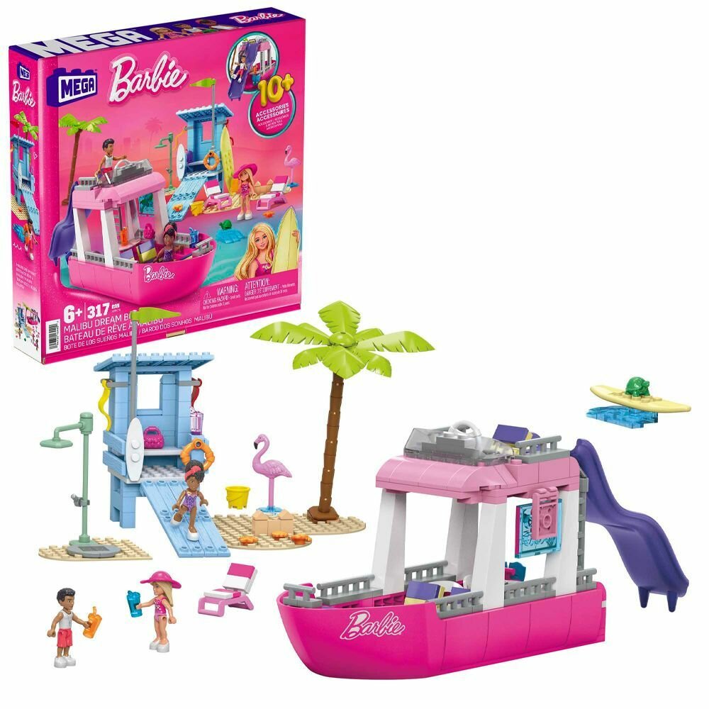 Игровой набор Лодка мечты Mega Construx Barbie Malibu