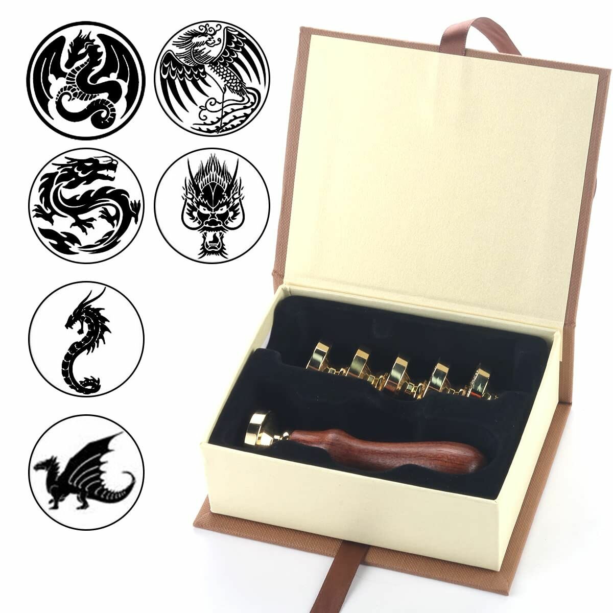 Набор подарочный: 6 штампов (печатей) для сургуча, Sealing Wax