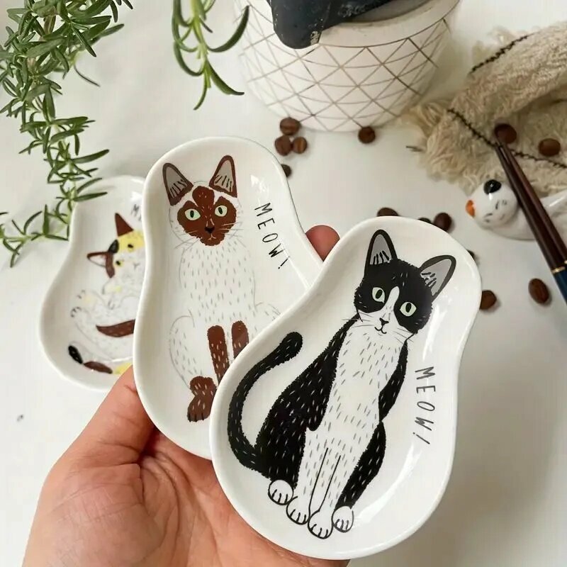 Блюдце "котенок" 7 см 1 шт черный
