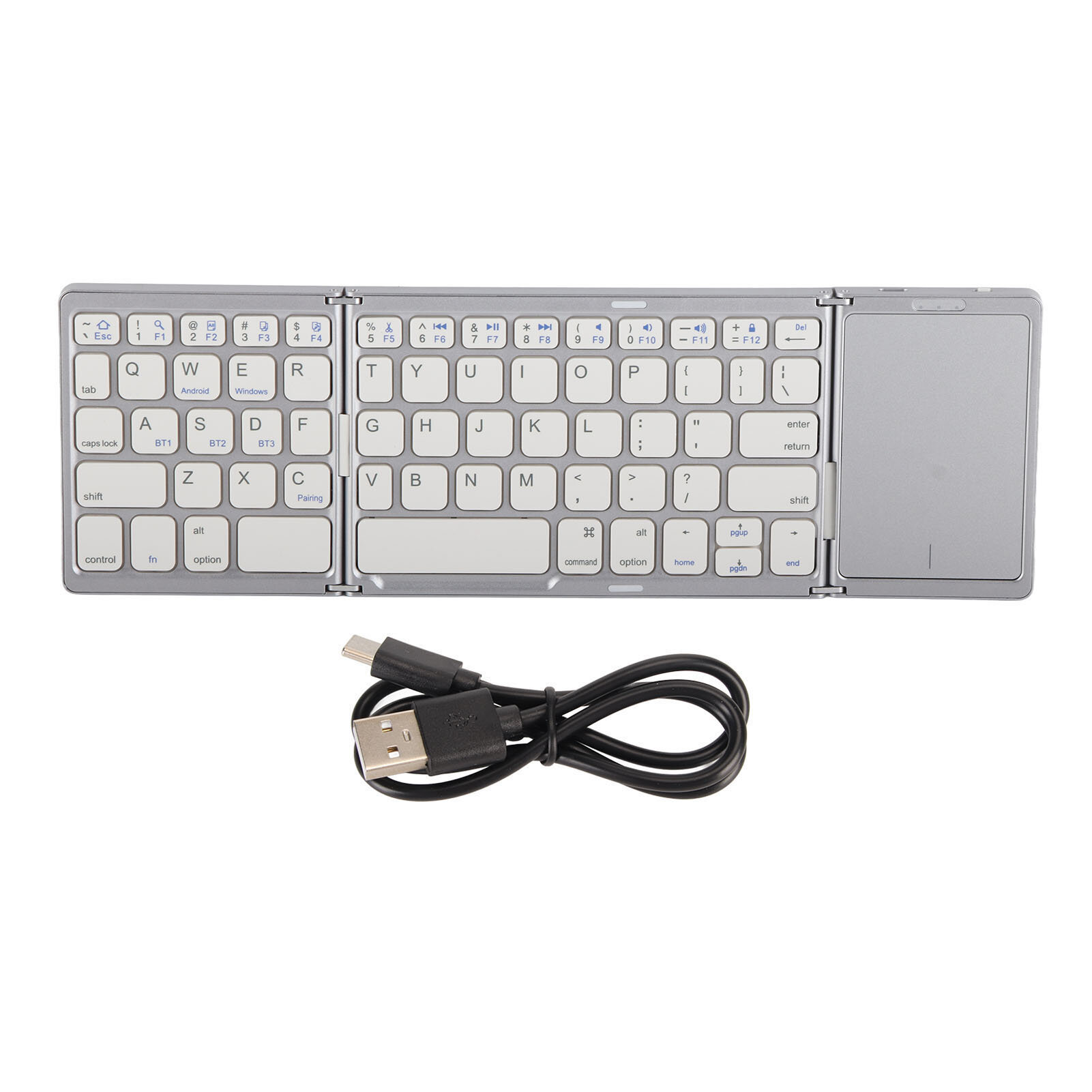 3 -кратная беспроводная клавиатура с складной клавиатурой с сенсорной панель