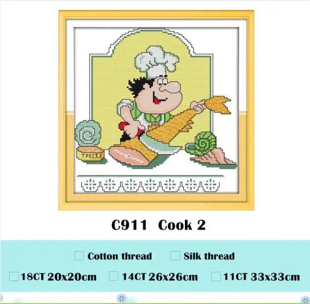 Humor chef смешной повар кухонный Декор счетная печать DMC 14CT 11CT 18CT Набор для вышивки крестиком Набор для вышивания Мульти картина плюс