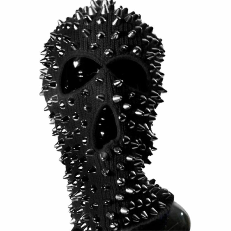 Защитный колпачок для защиты шеи с заклепками, имитирующий череп,-черный